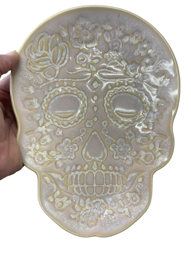Fiesta Clear Glaze Embossed Skull Plate – Keeping It Real collectables